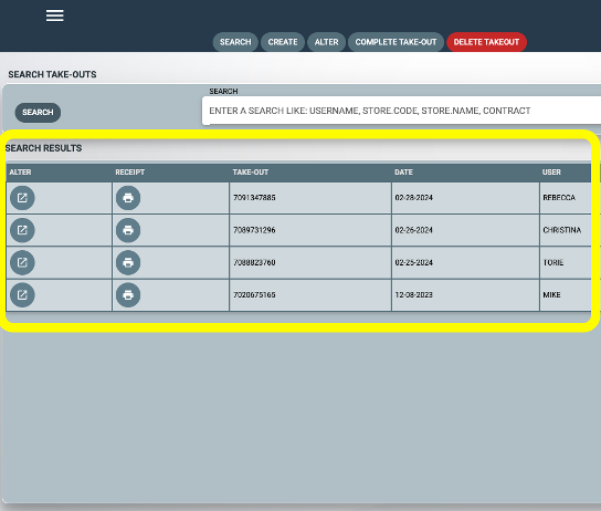 Removing Unsold Inventory - Take-Out