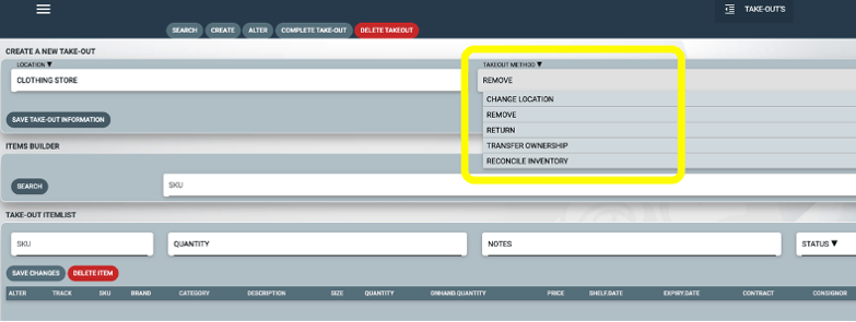 Removing Unsold Inventory Take Out